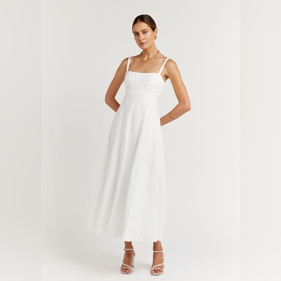 DISSH | Dresses | Dissh Bambi Linen Midi Dress White Brand New | Poshmark